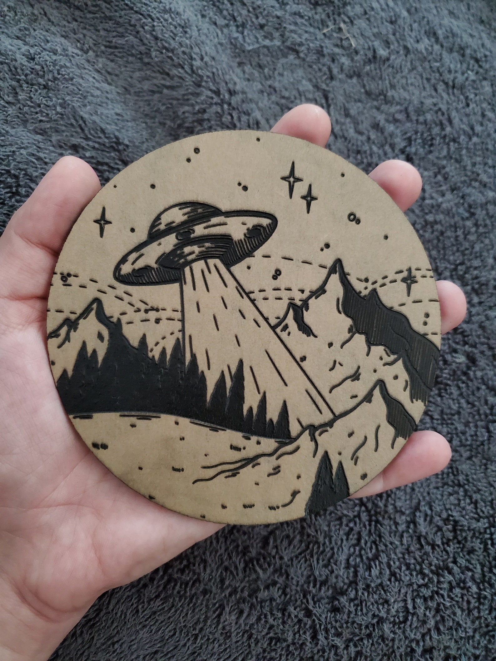 Alien adaption coaster UFO Flying Saucer coaster about 4 inch | Etsy