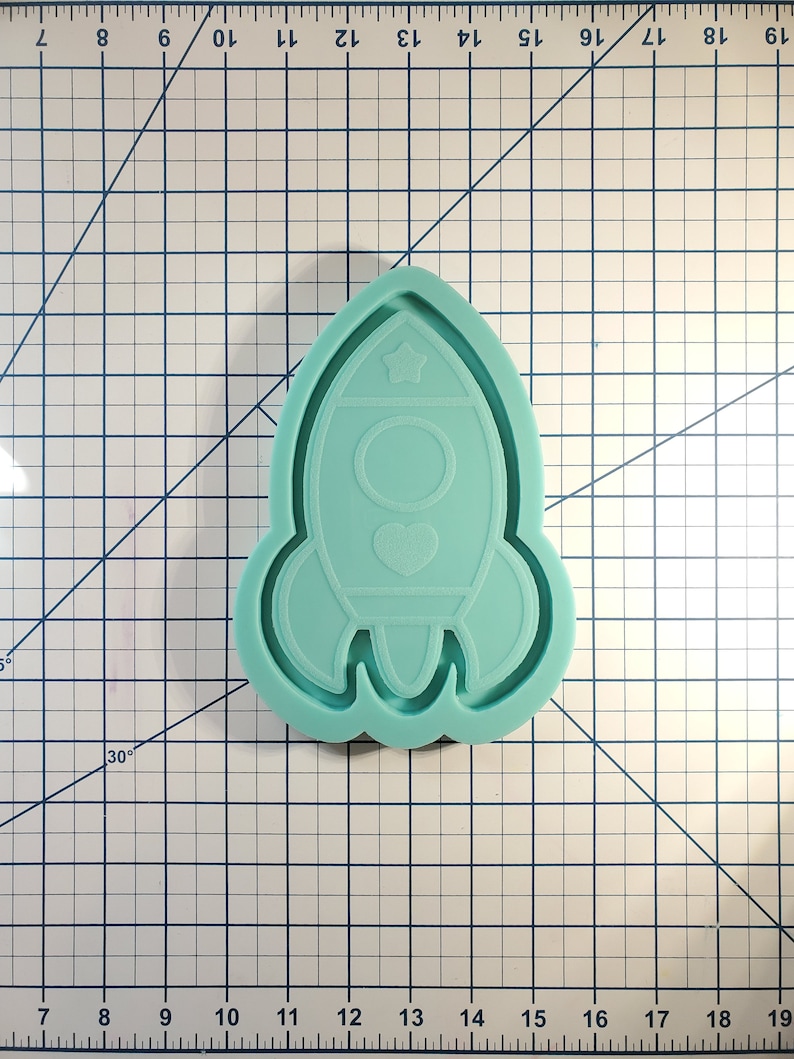 Space Rocket Tray Silicone Mold 7in Big 9mm 3/8 Inch Thick (rim 1/4 ...