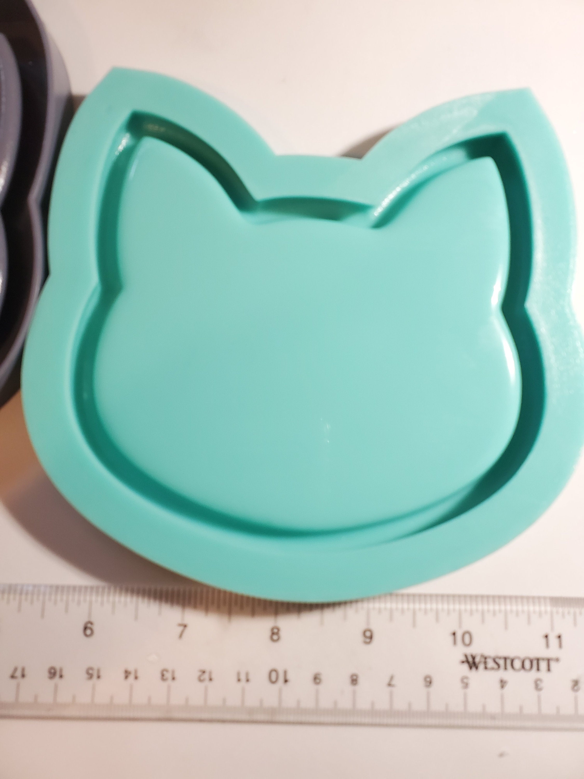 Cat Head Big Trinket Tray Dish Big Tray 5x5 Inch Coster Satin Finish ...