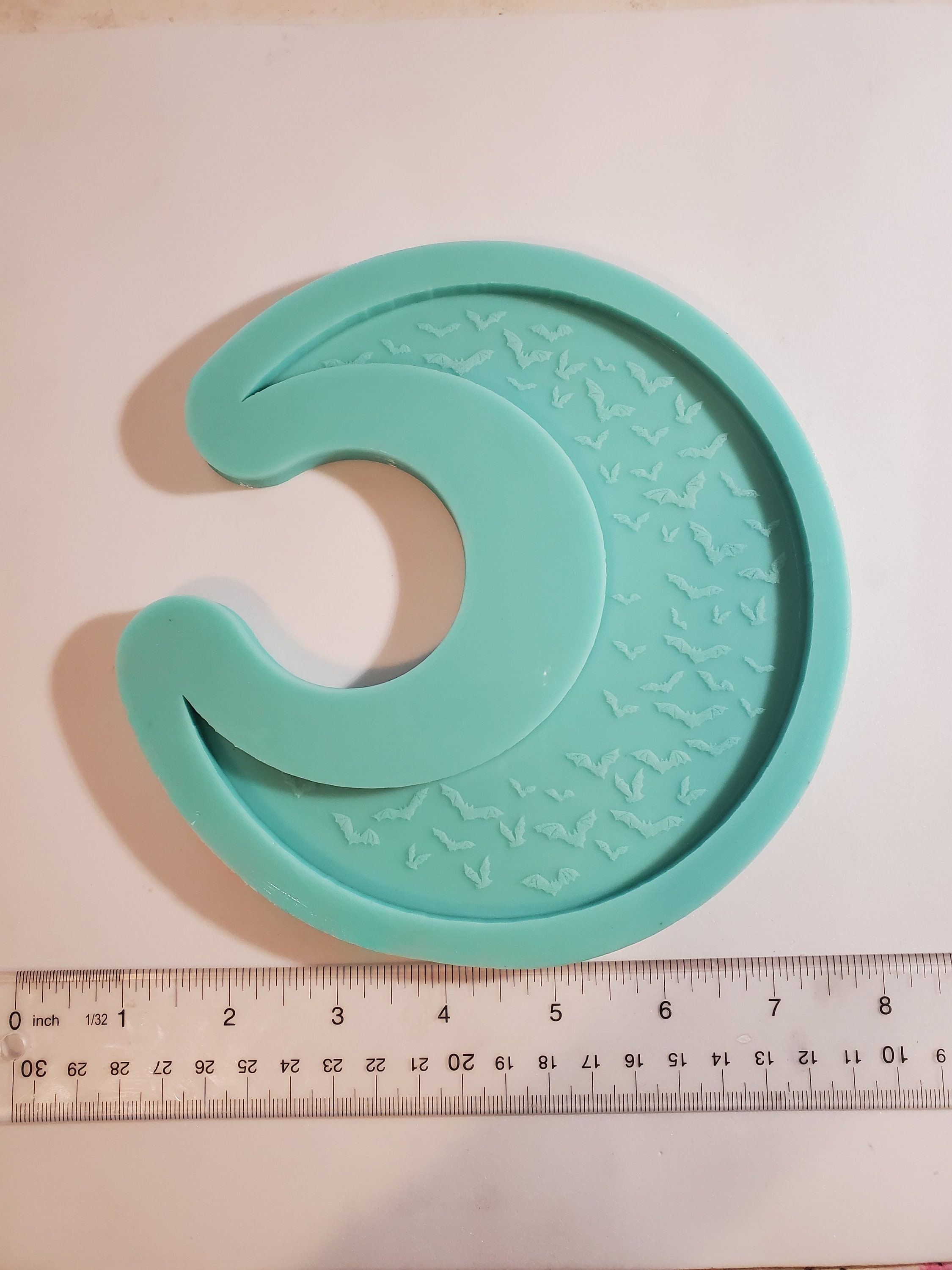 6 Inch Bats Crescent Moon Silicone Mold Shiny Flat Moon Silicone for ...