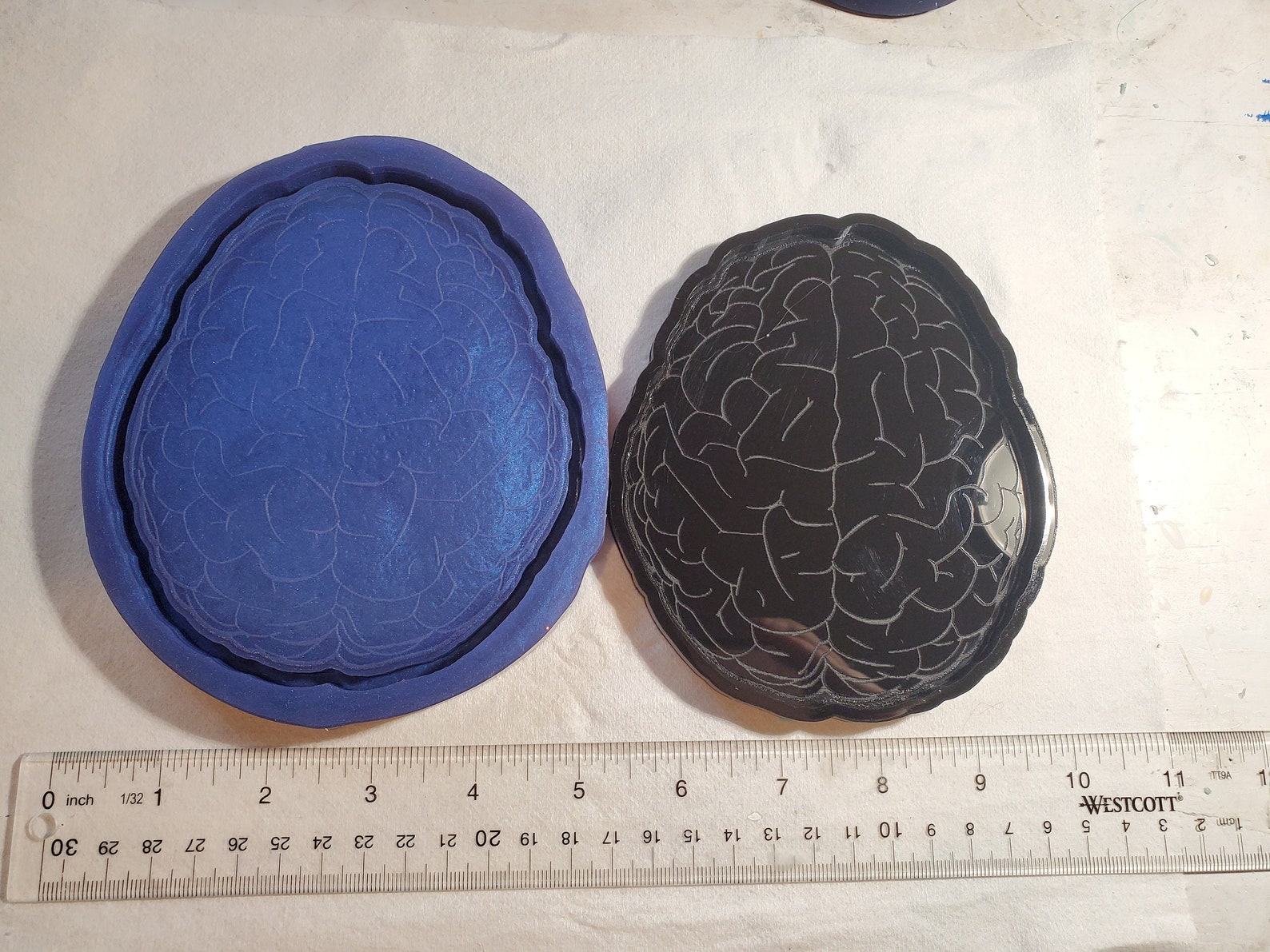 Brain Tray Silicone Mold Shiny Acrylic Blank Big Mold Deep Coster Shiny ...
