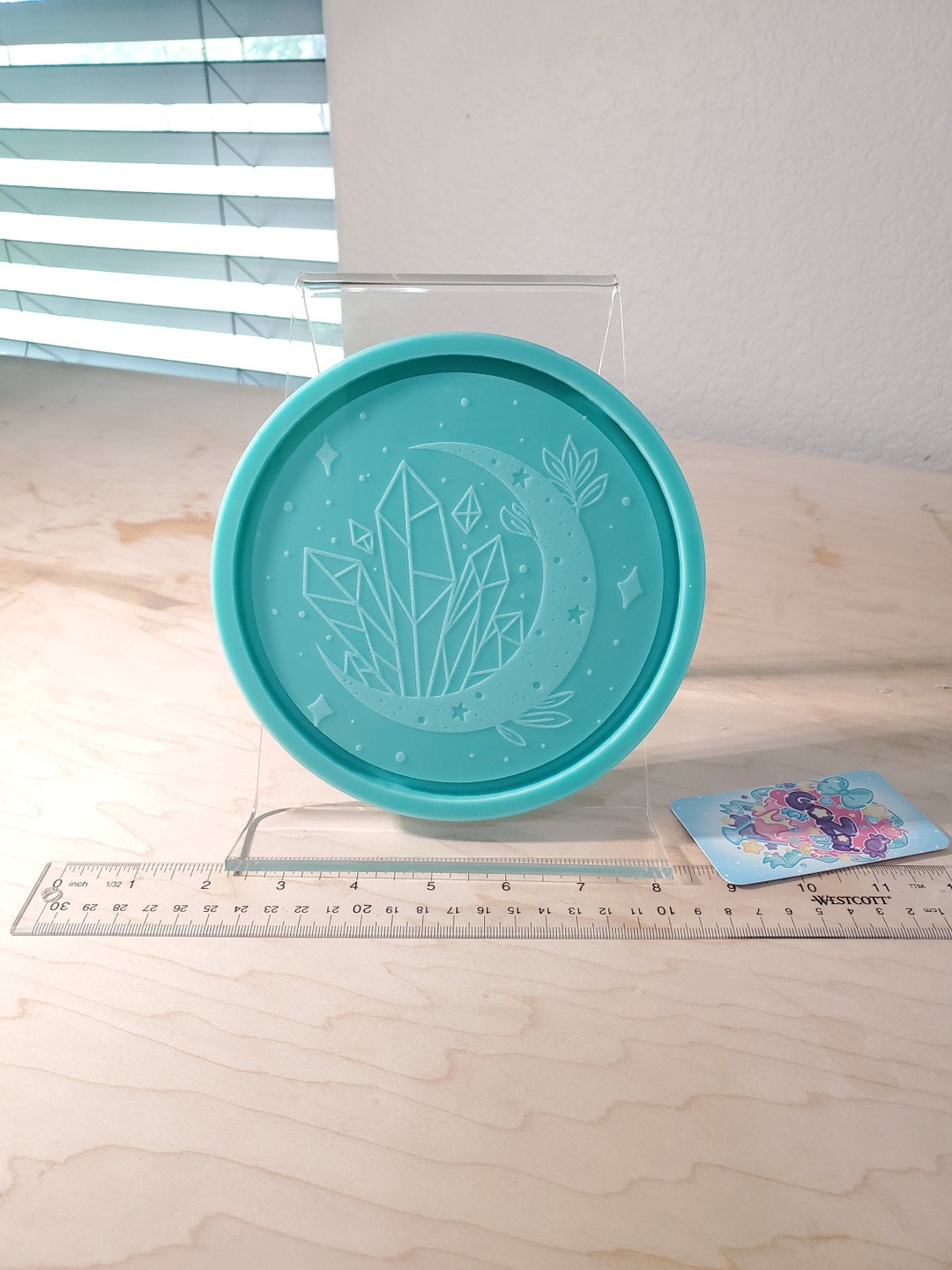 Crystal Moon Tray Silicone Mold 6 Inch Crescent Moon Base 1/8in+ Rim 1 ...
