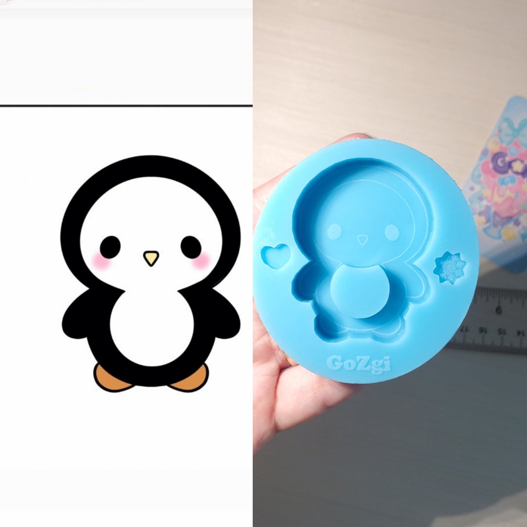 Penguin Shaker 2in Silicone Mold Baby Kawaii Silicone Mould Jewelery ...