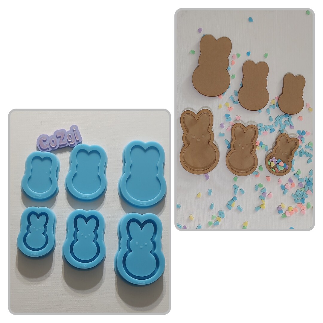 Peeps Bunny Choose Size free EZ Shaker Top Silicone Mold DIY - Etsy