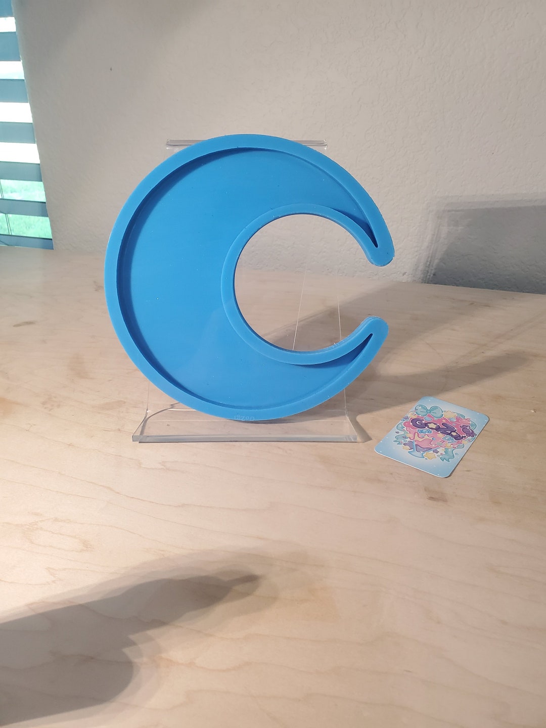 7 Inch Crescent Moon Silicone Mold Thin 3/8in 9mm Shiny Flat Moon ...