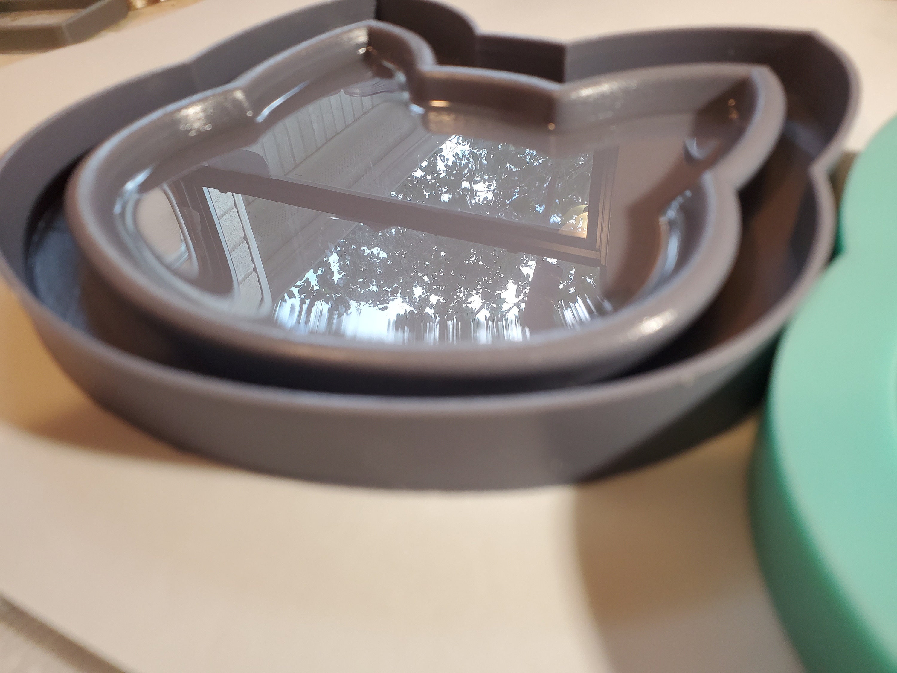 Cat Head Big Trinket Tray Dish Big Tray 5x5 Inch Coster Satin Finish ...
