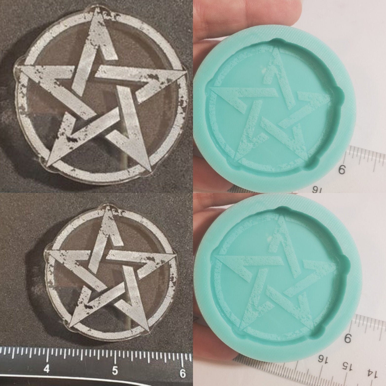 Pentagram silicone mold 1/4in thick acrylic engrave jewelery | Etsy