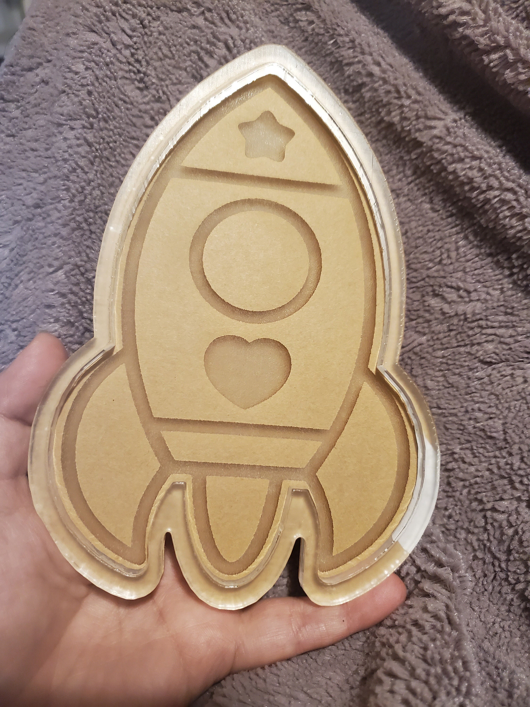 Space Rocket Tray Silicone Mold 7in Big 9mm 3/8 Inch Thick (rim 1/4 ...