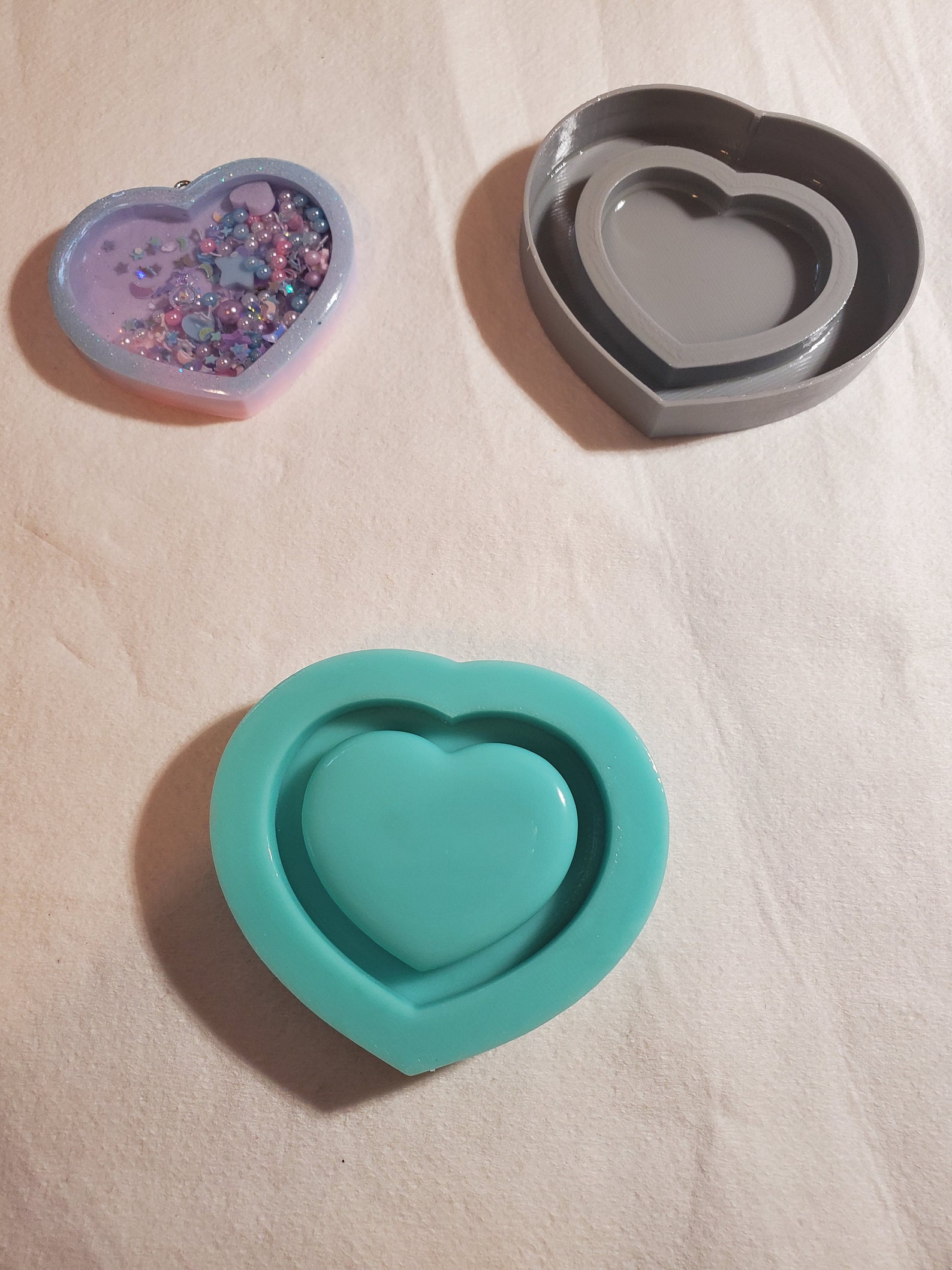 Cubby Kawaii Heart Shaker 2in Silicone Mold Jewelery Making - Etsy