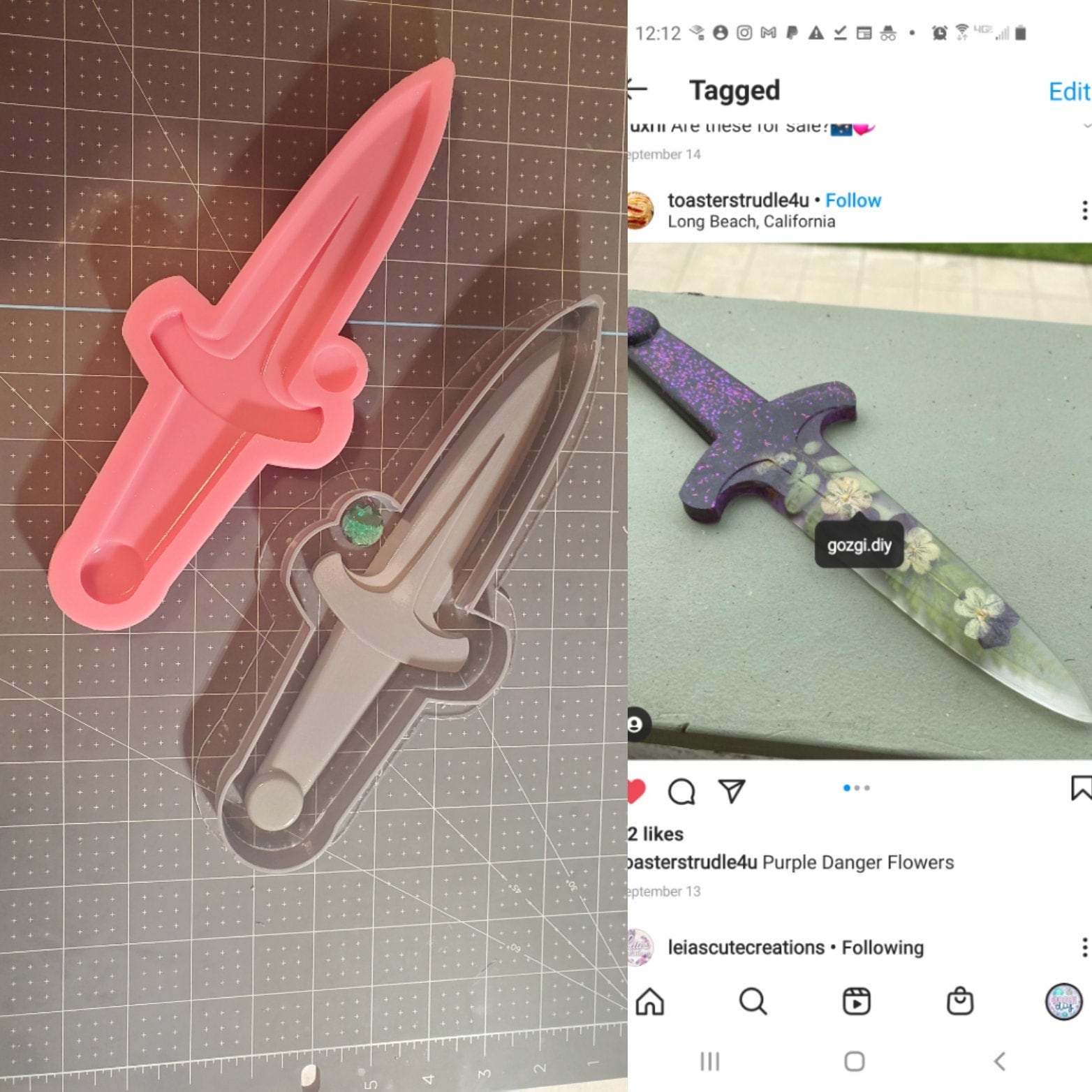 9.5inch Dagger Silicone Mold Viking Traditional Knife Rounded | Etsy