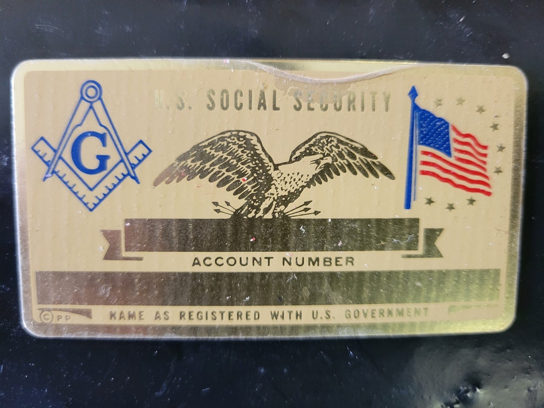 Vintage Perma-plate MASON Social Security ID Card New Old Stock 1970'S ...