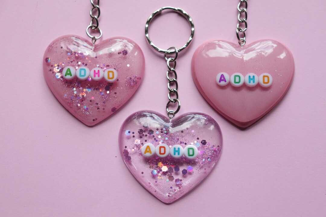 ADHD Glitter Keychain - Etsy