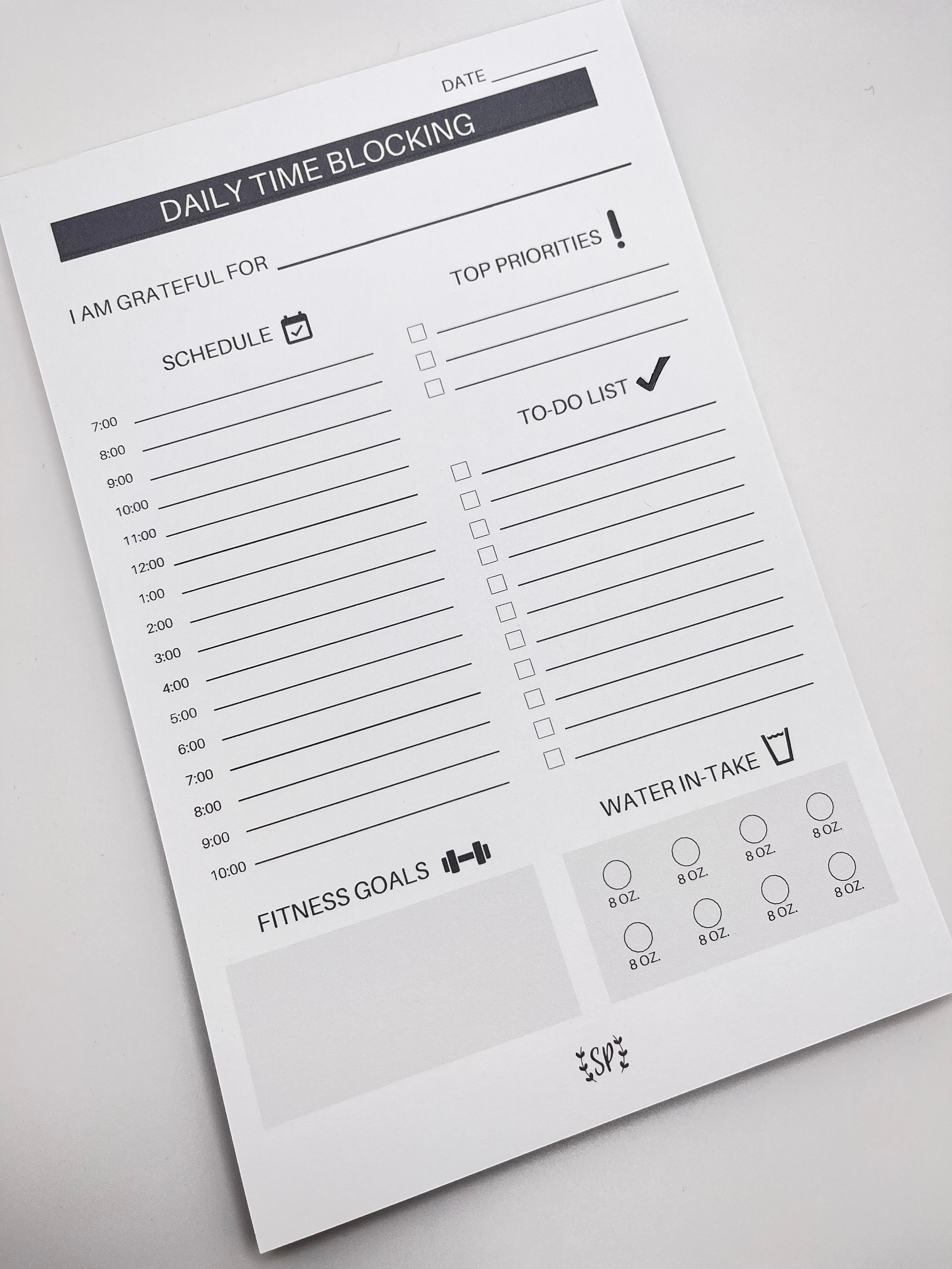 Daily Time Blocking Notepad to Do Notepad Simple Planner Minimal to Do ...