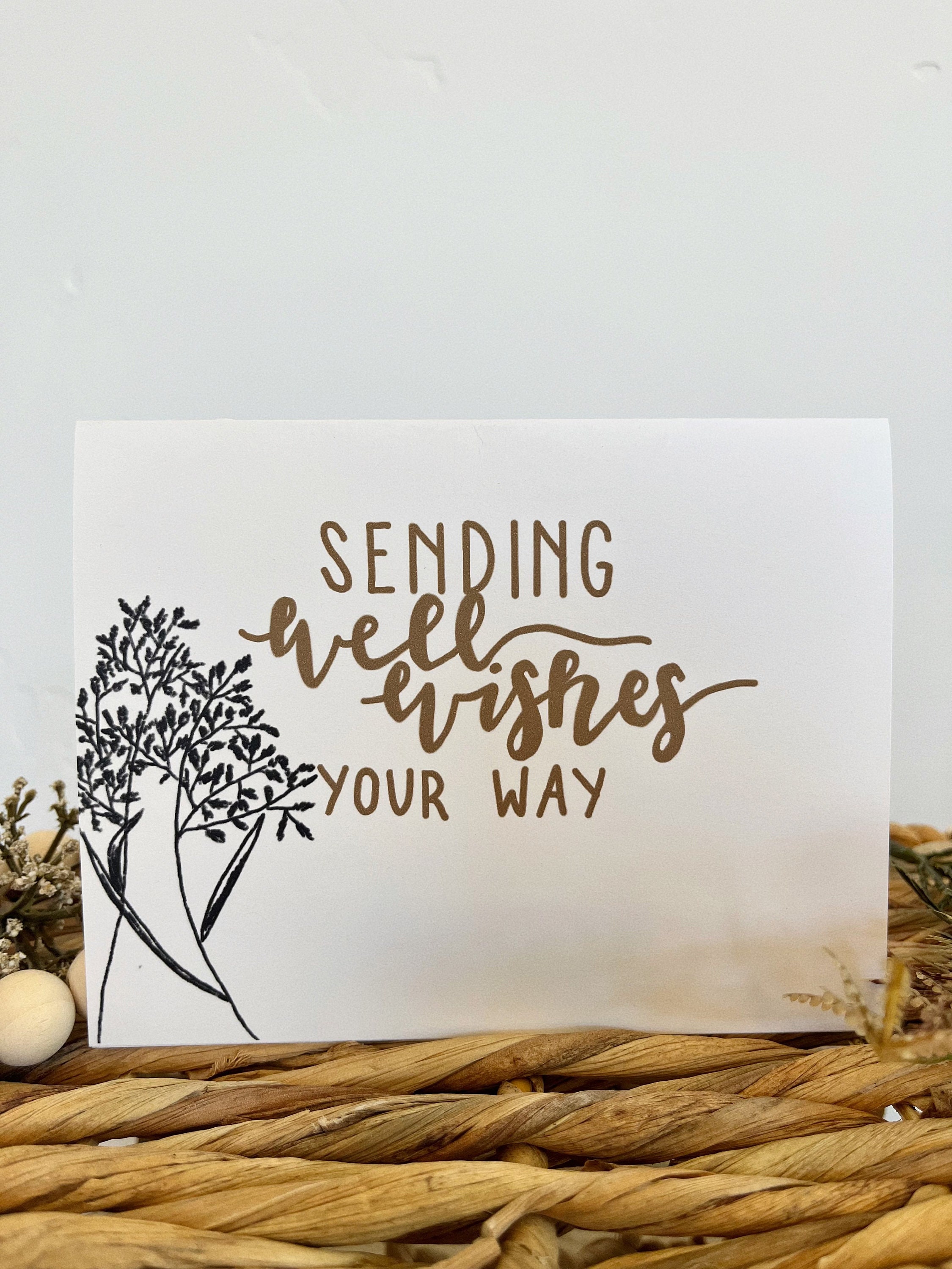 Sending Well Wishes Your Way Greeting Card Cute Card Encouraging Card ...