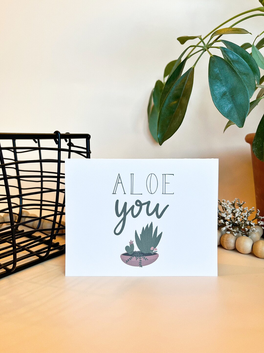 Aloe You Pun Card: Plant Lover Gift, Funny Love Card - Etsy