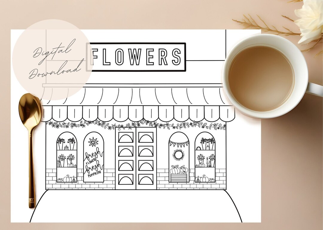 Coloring Page Thanksgiving Placemat Digital File Thanksgiving Place ...