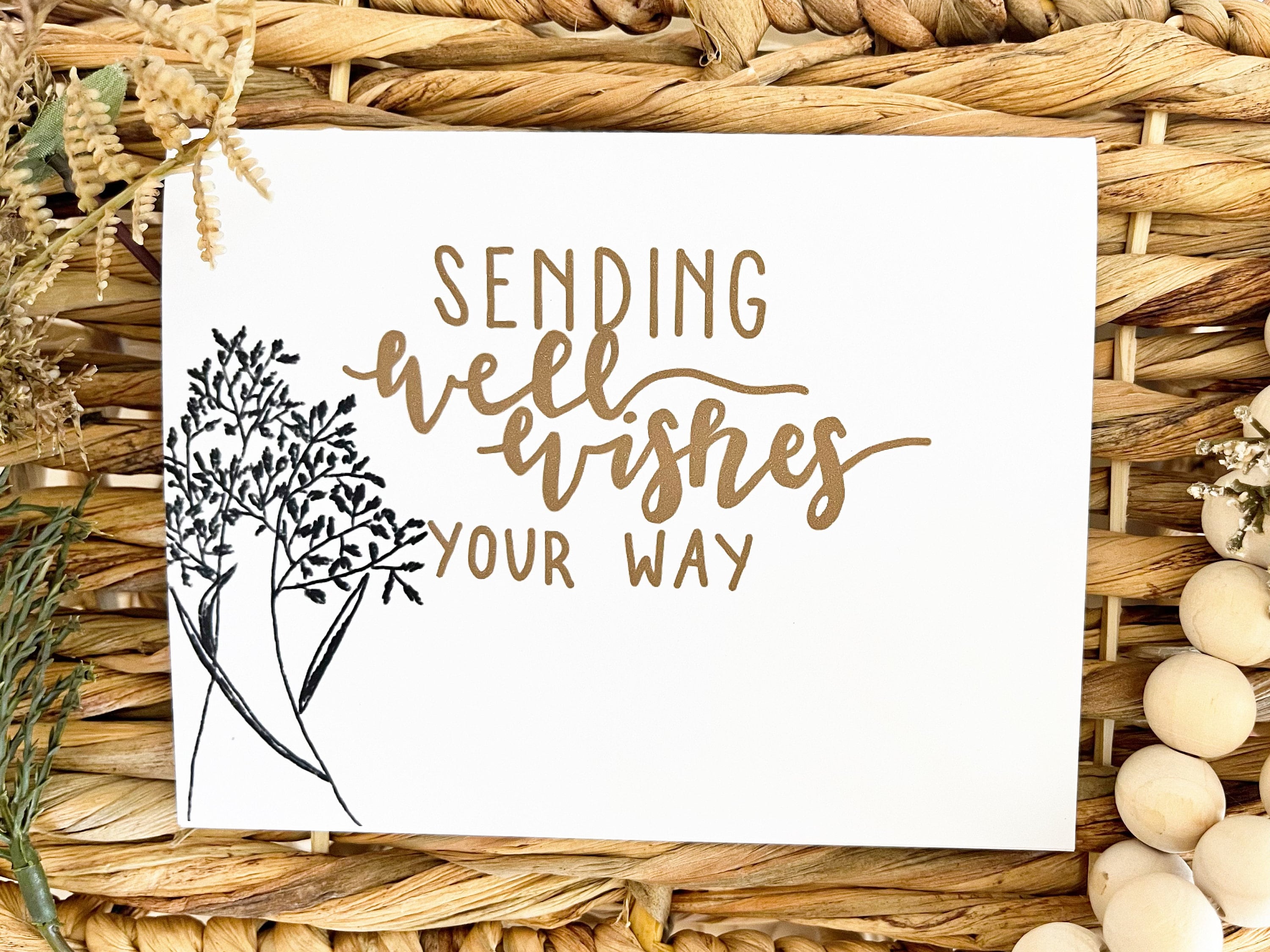 Sending Well Wishes Your Way Greeting Card Cute Card Encouraging Card ...