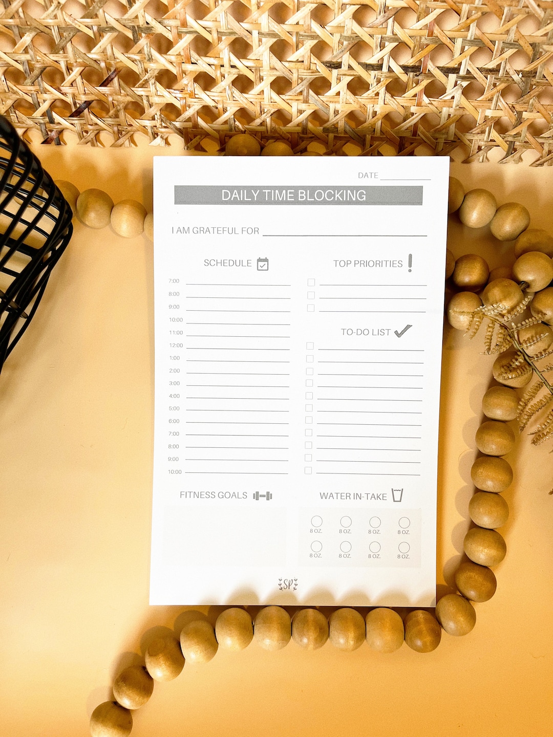 Daily Time Blocking Notepad To Do Notepad Simple Planner Minimal To Do