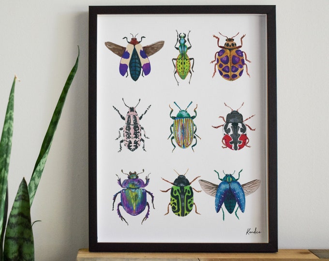 Beetle Painting. Signed Art Print - Etsy