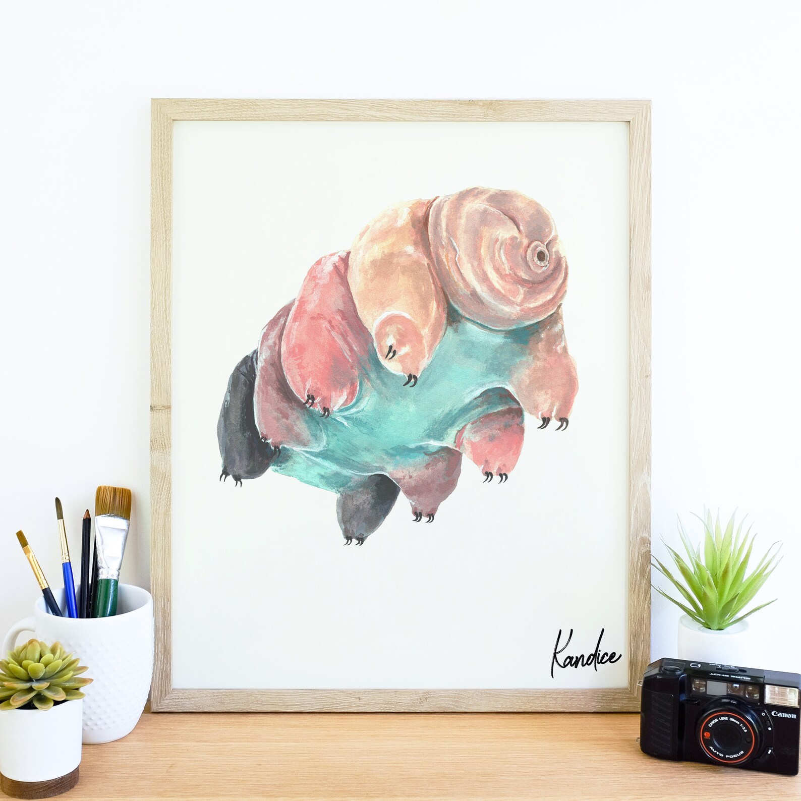 Tardigrade Water Bear Painting. Signed Art Print | Etsy