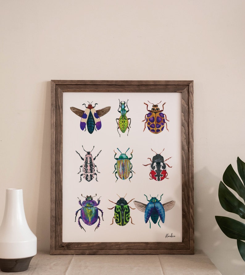 Beetle Painting. Signed Art Print | Etsy