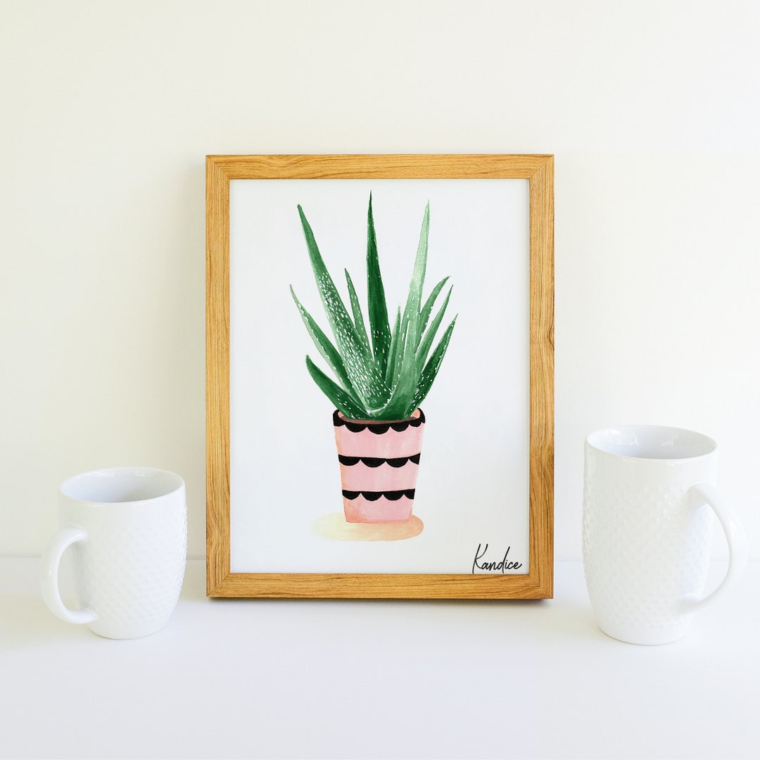 Aloe Vera Digital Print | Printable Plant Wall Art | Watercolor ...