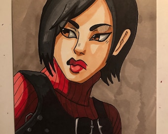 Ada Wong Portrait From Resident Evil Pop Art Inspired Poster - Etsy