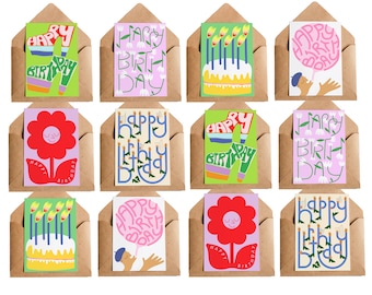 Pretty and Floral Birthday Card Bundle Birthday Card Set Pack of ...