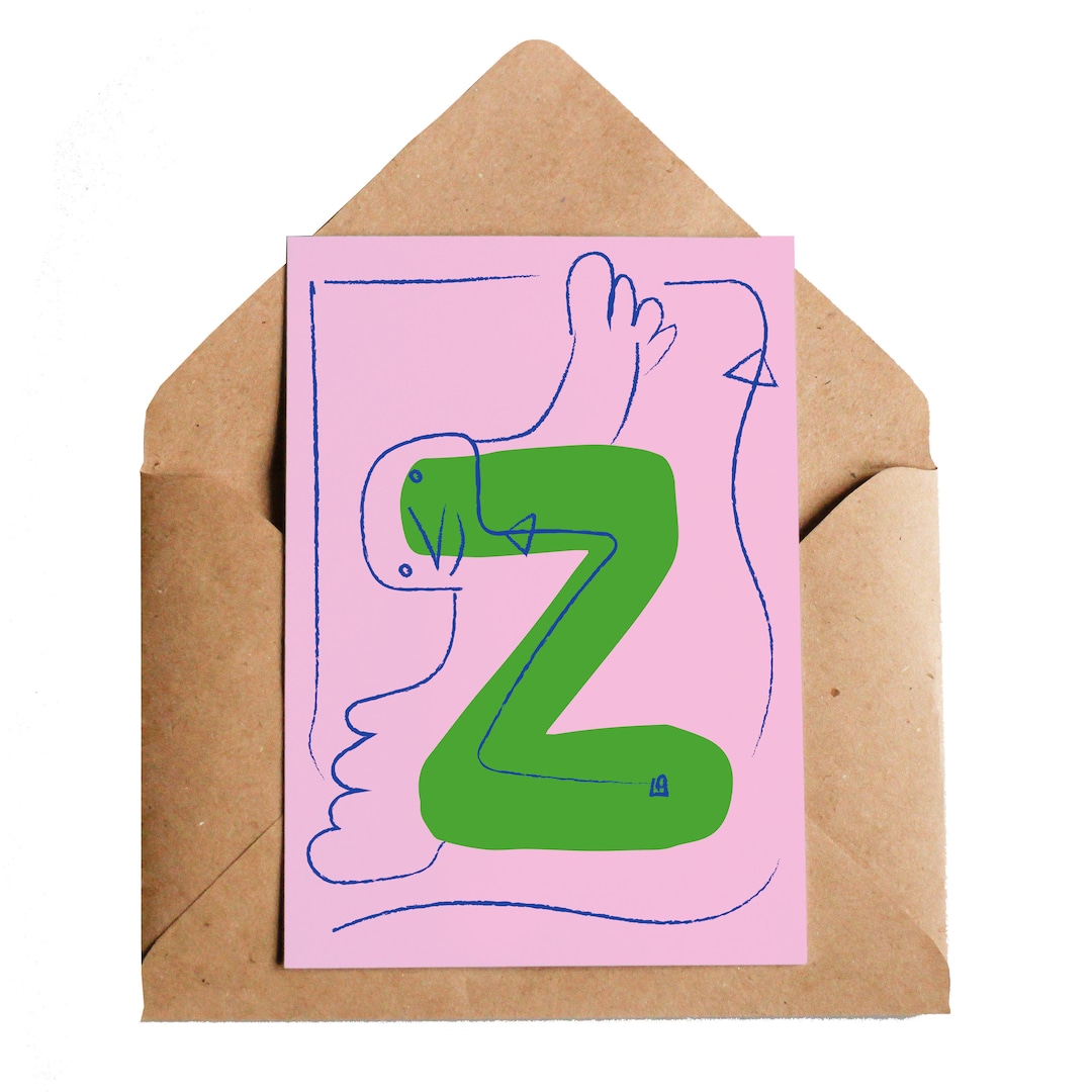 Letter Z | Alphabet Cards | Initials Monogram Names | Illustrated Cards ...