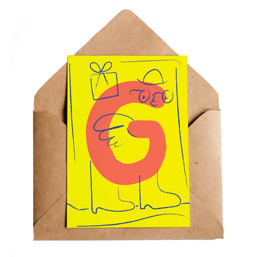 Letter G | Alphabet Cards | Initials Monogram Names | Illustrated Cards ...