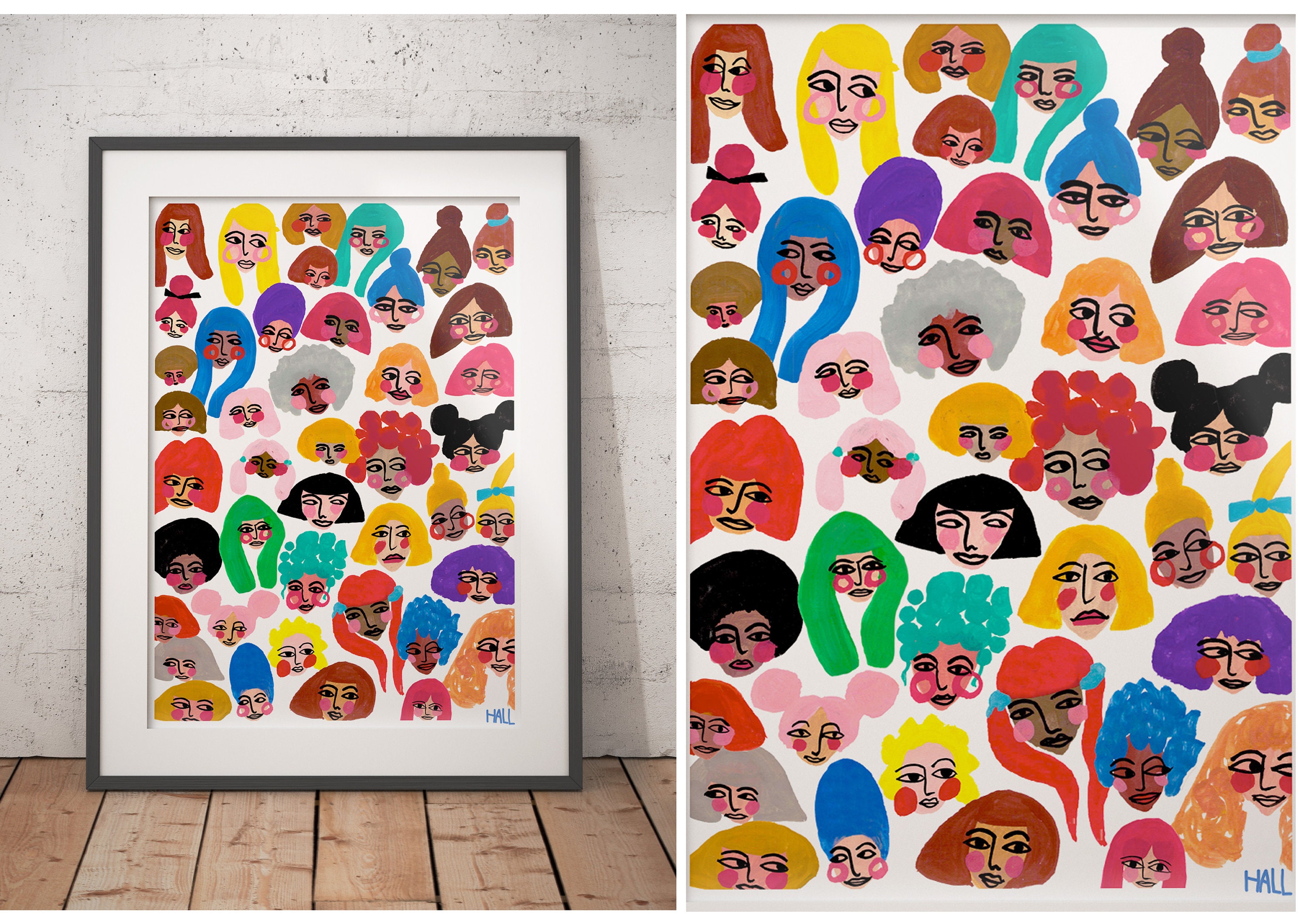 Girls Fine Art Print A4 / A3 | Etsy