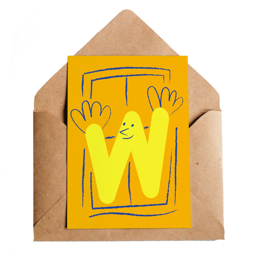Letter W | Alphabet Cards | Initials Monogram Names | Illustrated Cards ...