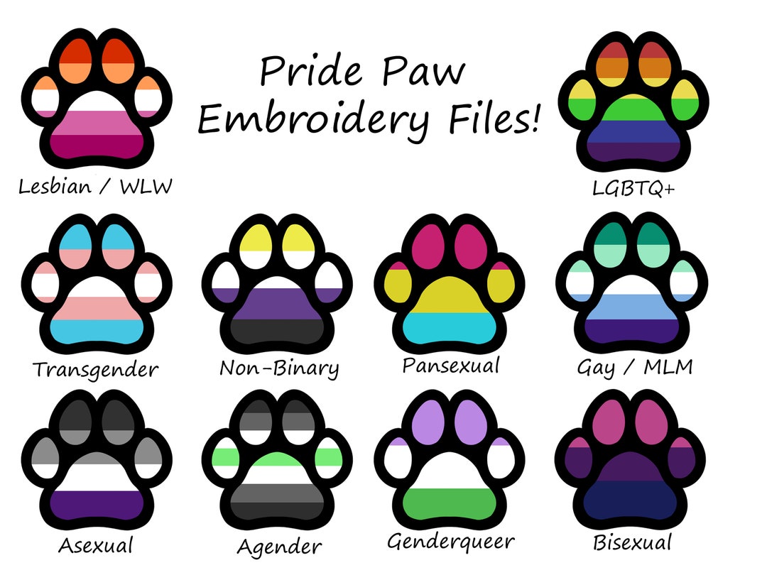 Pride Paw Embroidery Files - .pes & .vp3 ONLY - Etsy