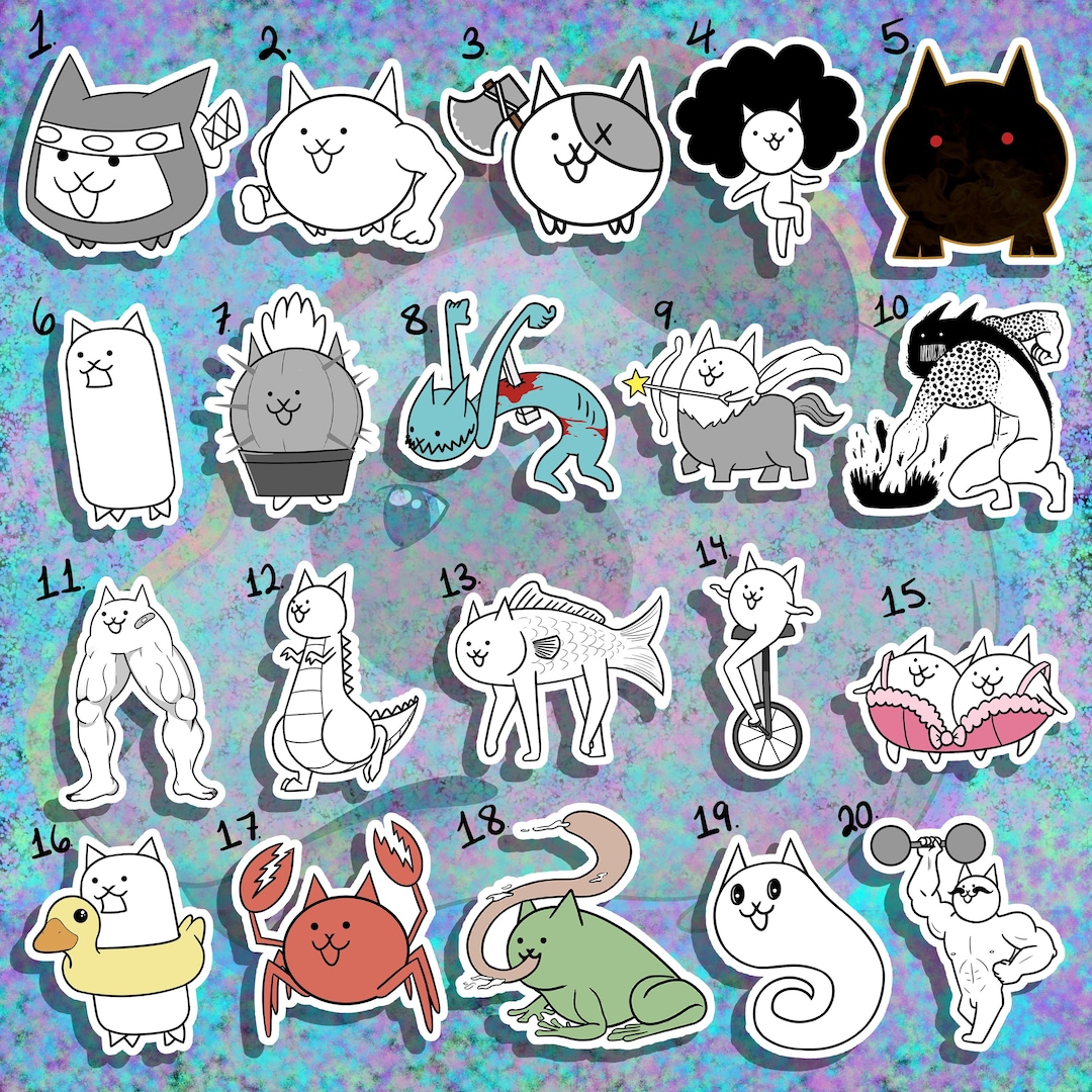The Battle Cats Stickers | Waterproof | UV Resistant | Individual ...