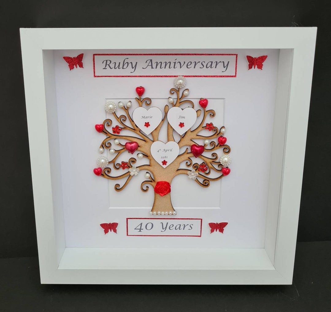 40th Ruby Wedding Anniversary. Anniversary Gift. Anniversary Keepsake ...