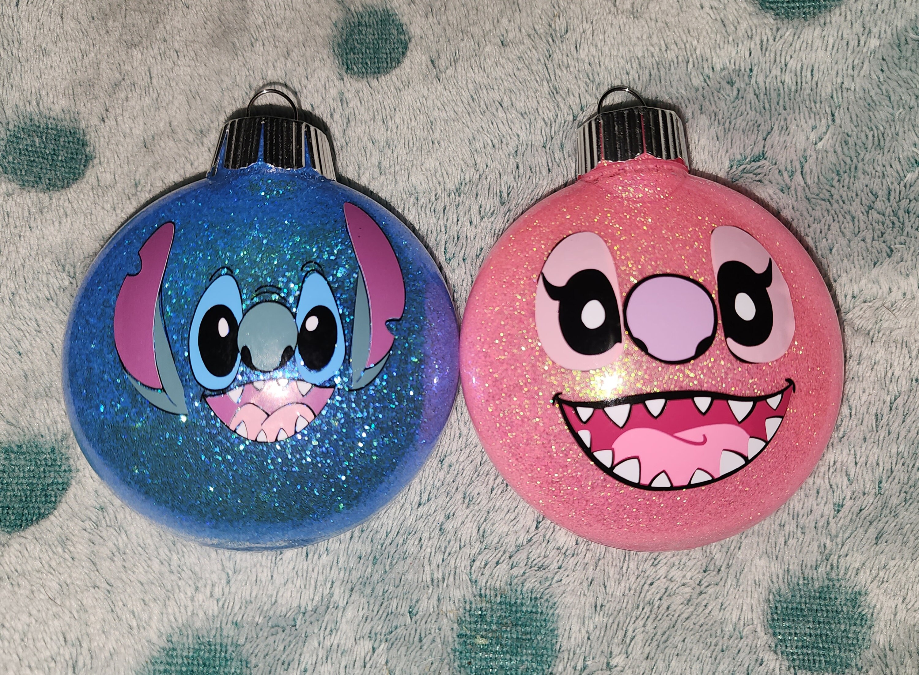 Stitch & Angel Ornaments - Etsy