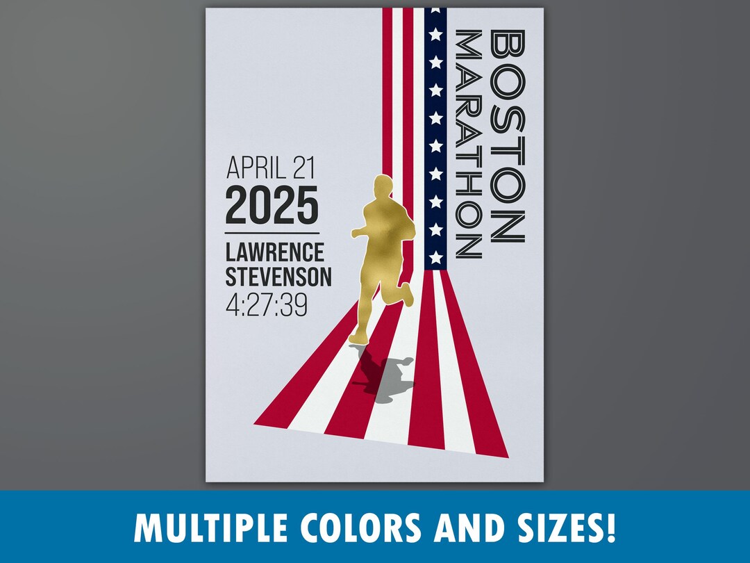Personalized Boston Marathon Poster Print | Customizable Gift for ...