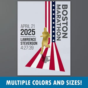Personalized Boston Marathon Poster Print | Customizable Gift for ...