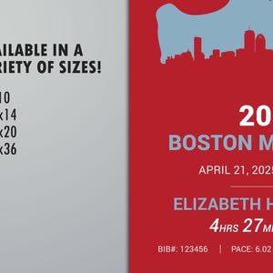 Personalized Boston Marathon Poster Print | Customizable Gift for ...