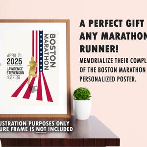 Personalized Boston Marathon Poster Print | Customizable Gift for ...