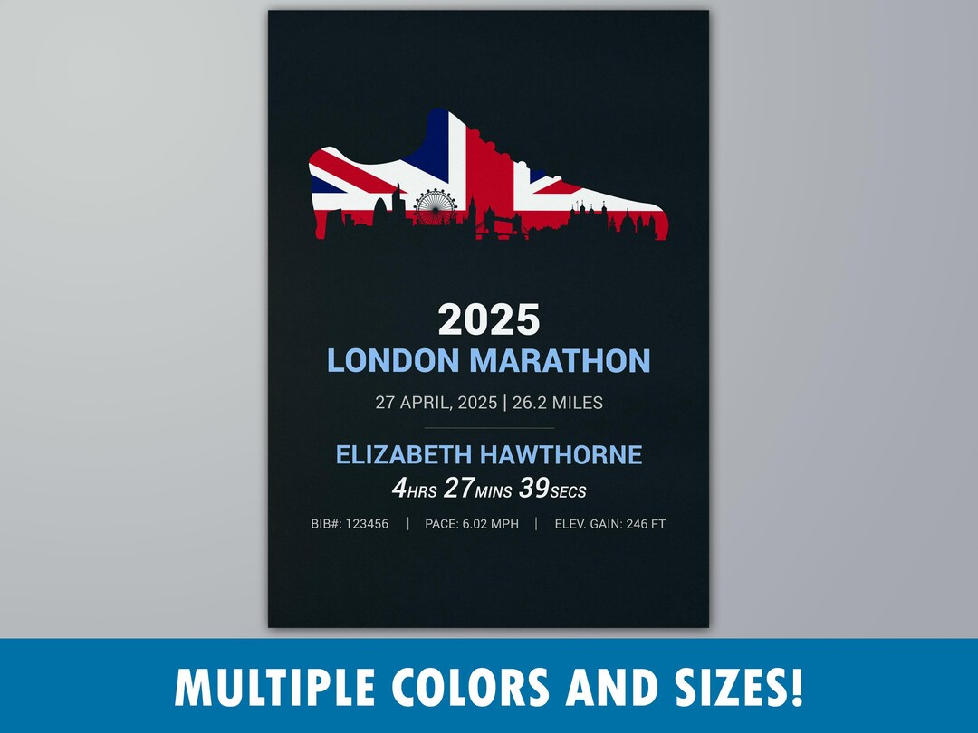 Personalized London Marathon Poster Print | Customizable Gift for ...
