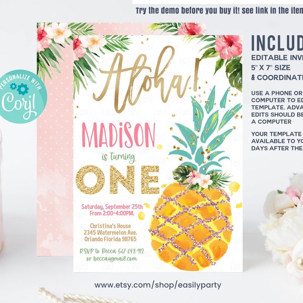 Aloha Invitation - Etsy