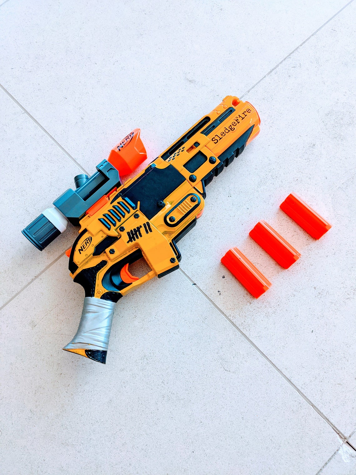 Modified Nerf Sledgefire Blaster from PDK Films 49 | Etsy