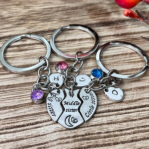 3 Sisters Keychain, Big Sis Mid Sis Lil Sis Keychain, Big Sister ...