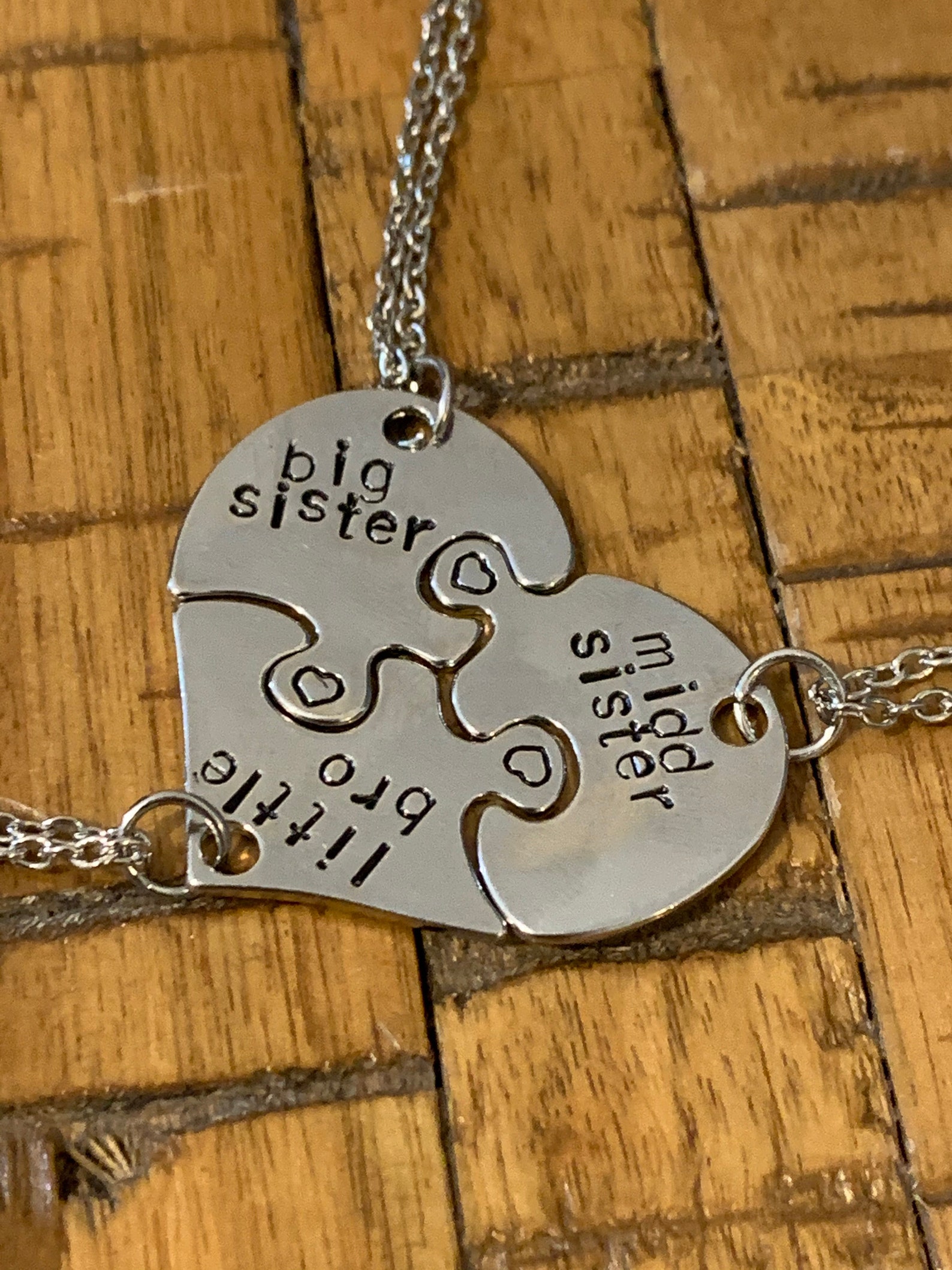 Small letters Personalize Forever 3 Piece Puzzle Necklace | Etsy