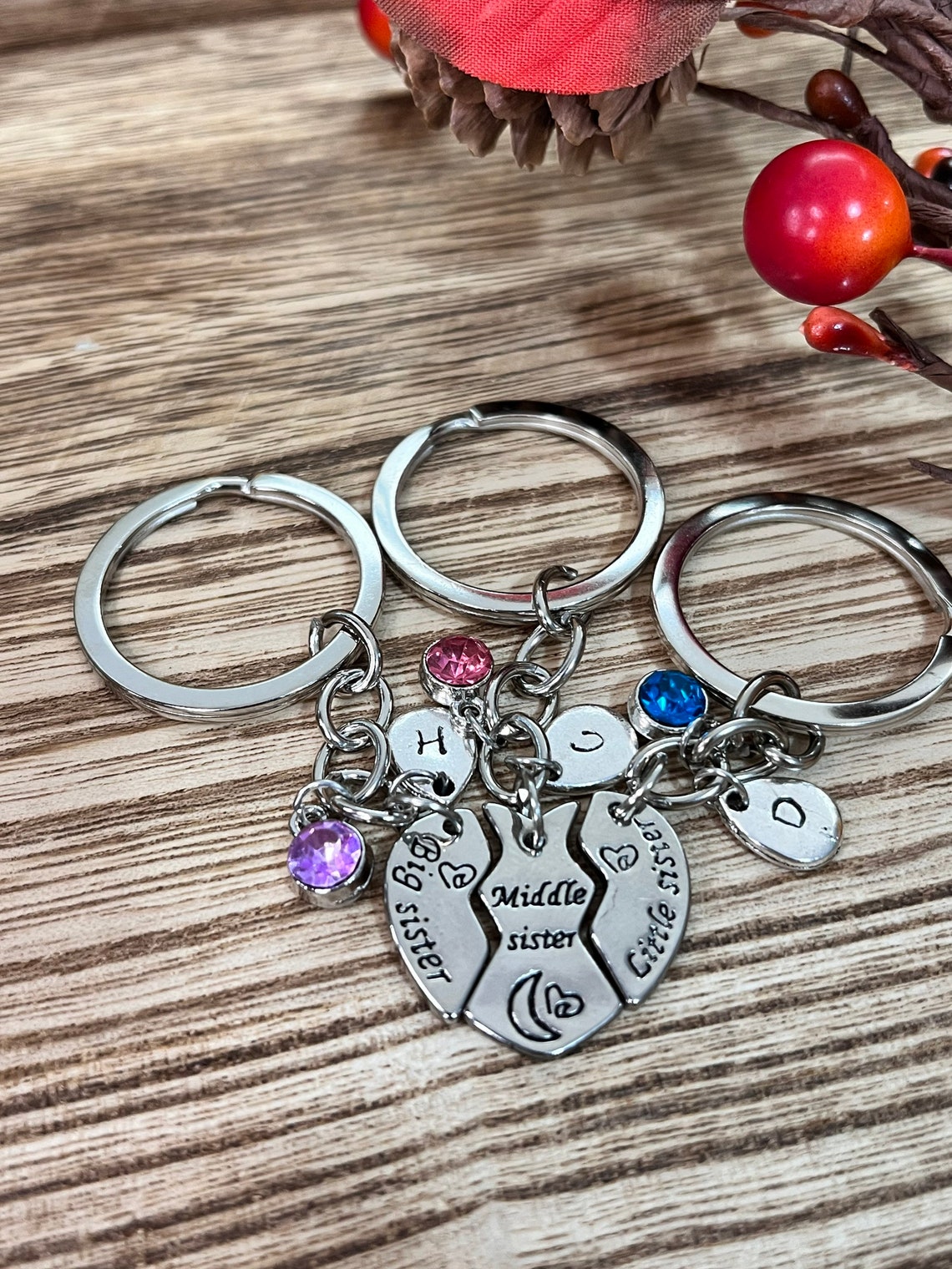 3 Sisters Keychain, Big Sis Mid Sis Lil Sis Keychain, Big Sister ...