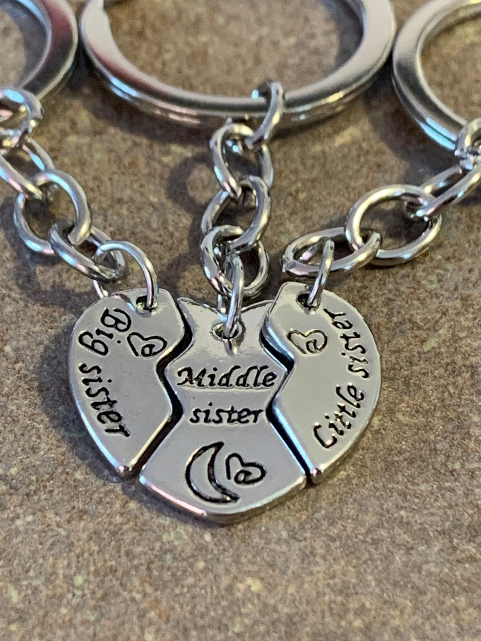 3 Sisters Keychain Big Sis Mid Sis Lil Sis Keychain Big - Etsy