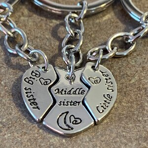 3 Sisters Keychain, Big Sis Mid Sis Lil Sis Keychain, Big Sister ...