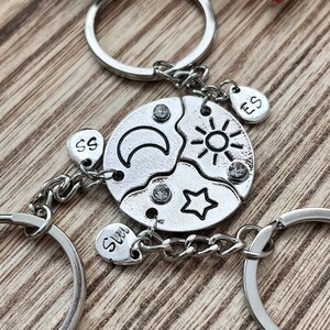 Set of 3, Gold or Silver; Keychain or Necklace, Three, Sisters ...