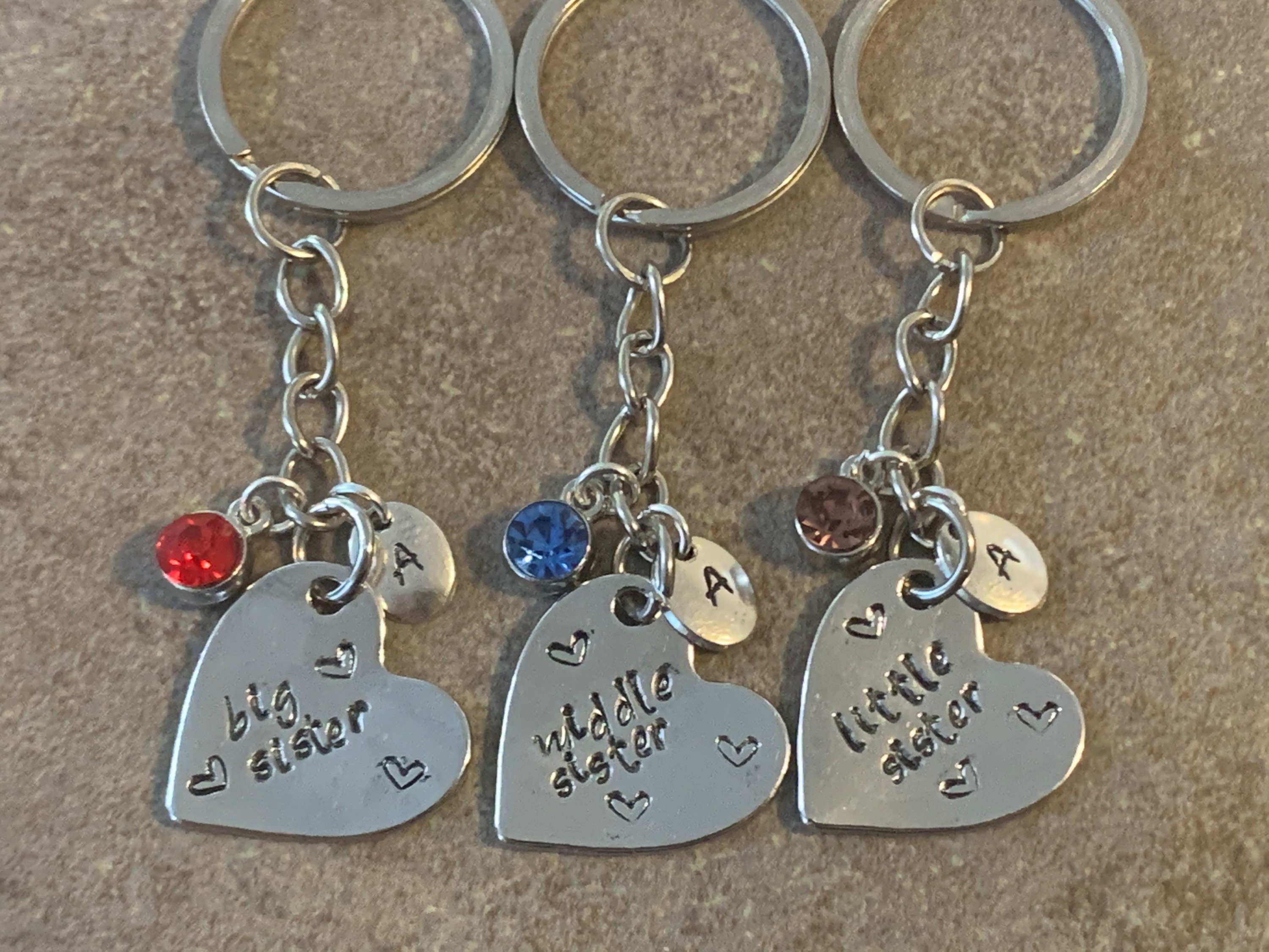 Custom Hand Stamped Heart Keychain Personalized Silver Plated - Etsy